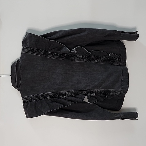 Magali Pascal | Tops | Magali Pascal Alexia Ruffled Denim Blouse L ...